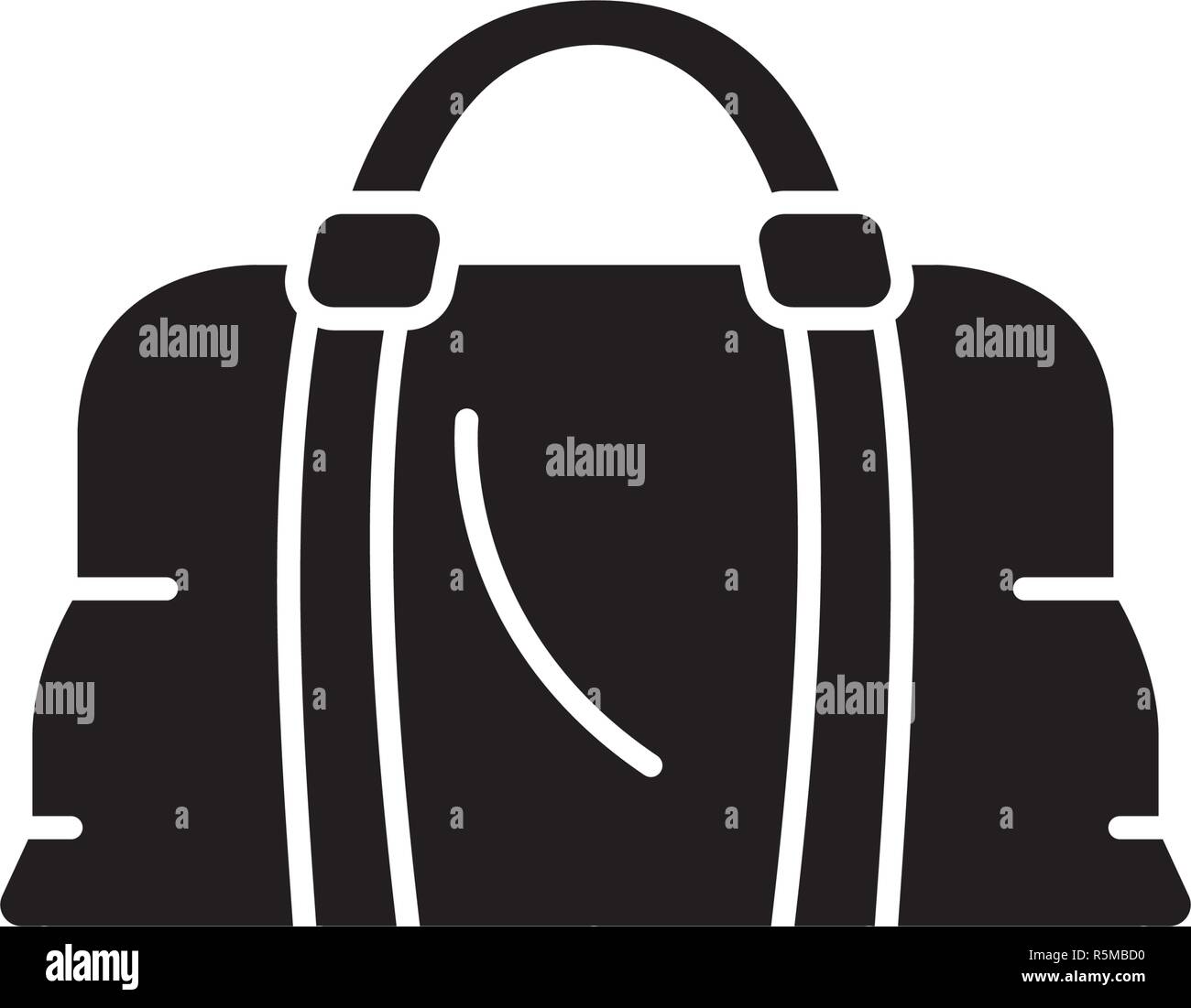 Leather bag black icon, vector sign on isolated background. Leather bag ...