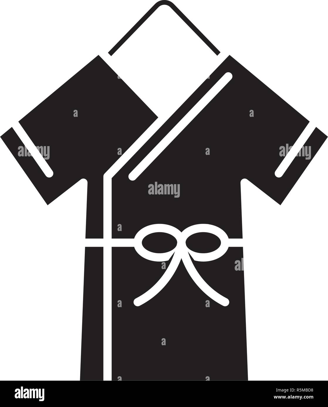 Bathrobe black icon, vector sign on isolated background. Bathrobe ...