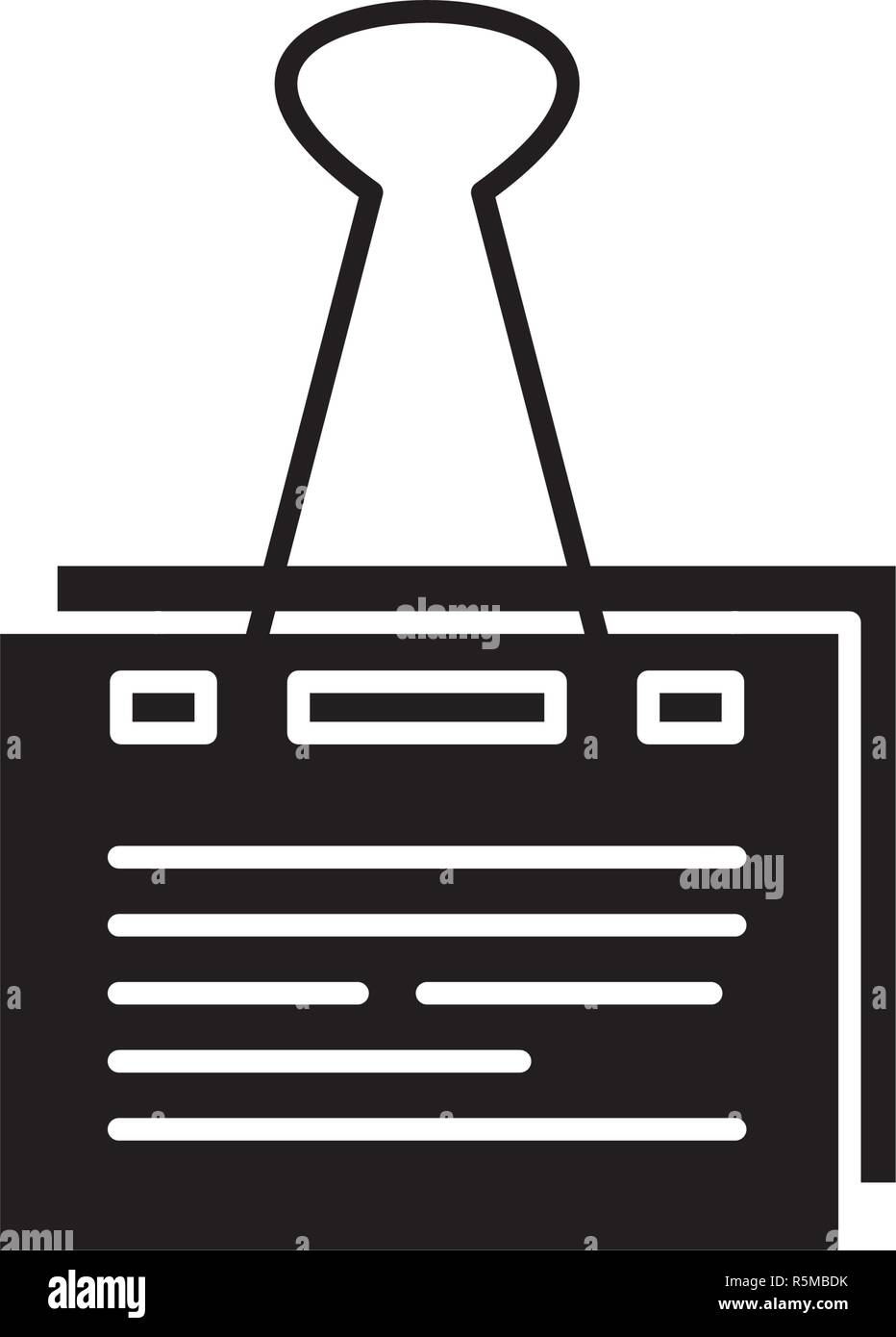 Paper peg black icon, vector sign on isolated background. Paper peg ...