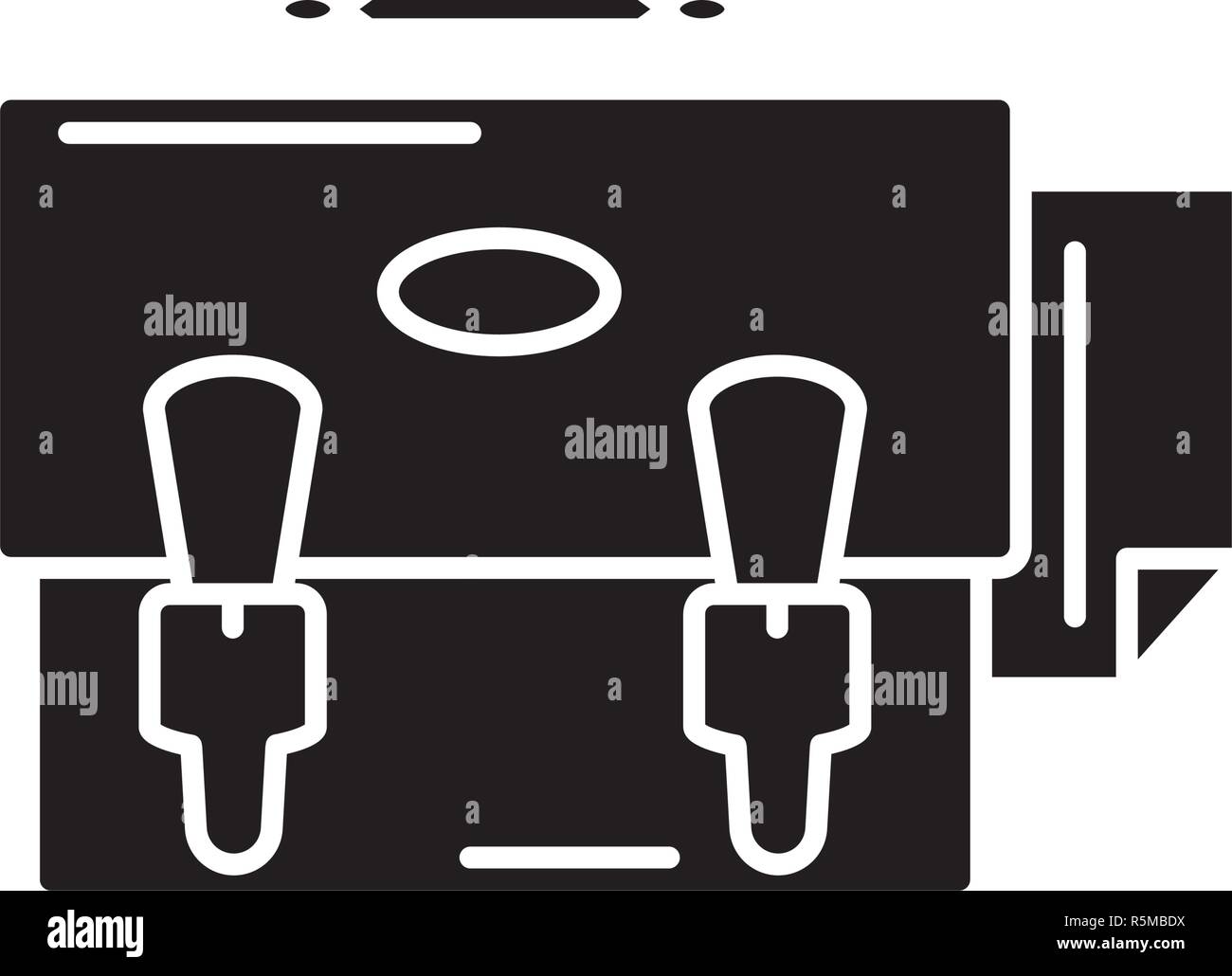 Business portfolio black icon, vector sign on isolated background ...