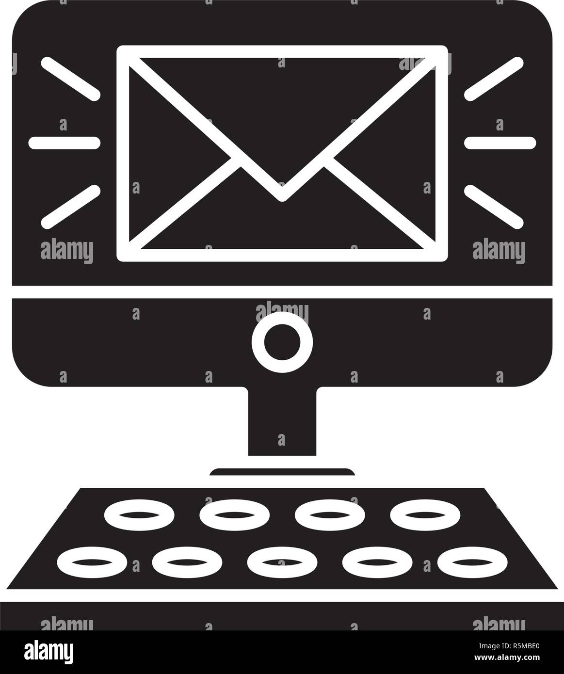 New message black icon, vector sign on isolated background. New message ...