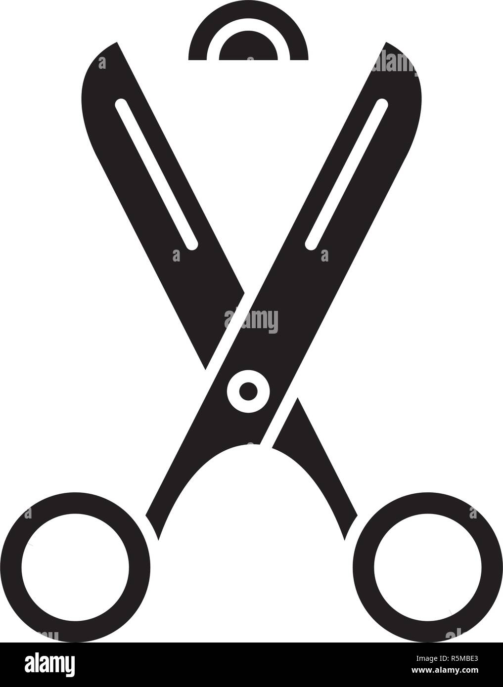 Scissors black icon, vector sign on isolated background. Scissors ...