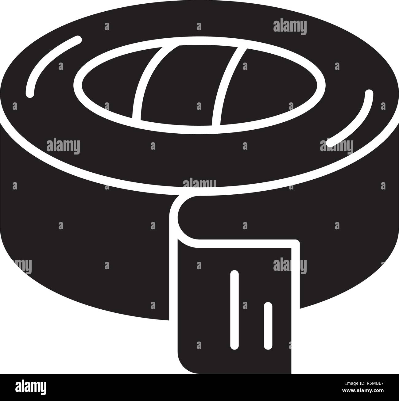 Insulating tape black icon, vector sign on isolated background ...