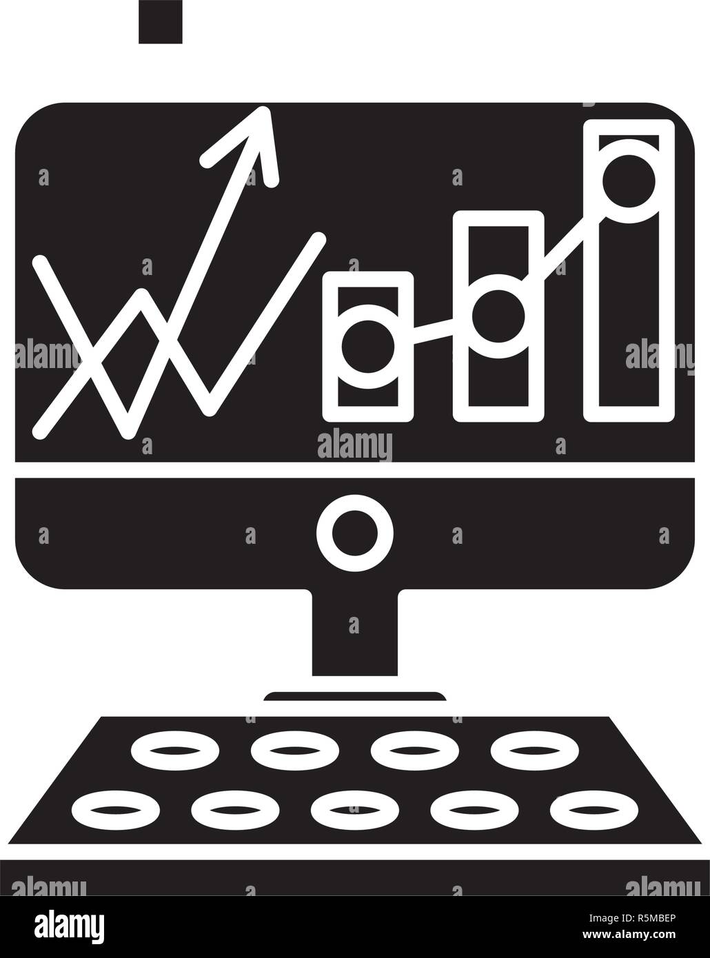 Stock analysis black icon, vector sign on isolated background. Stock ...