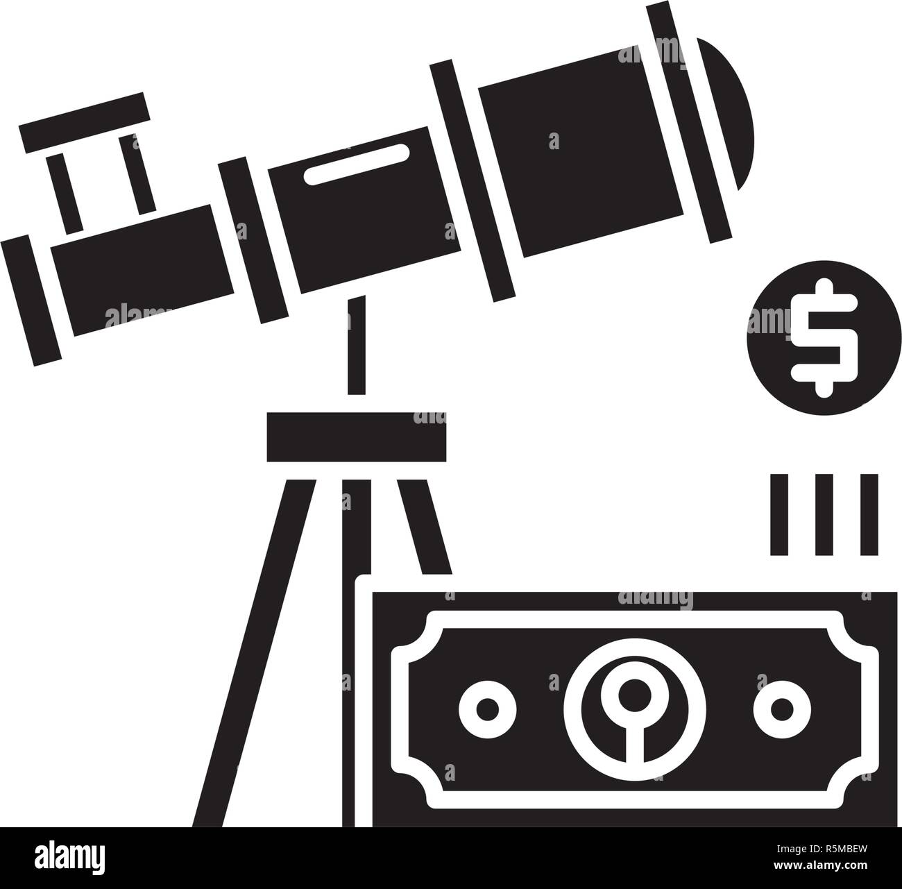 Business forecast black icon, vector sign on isolated background ...