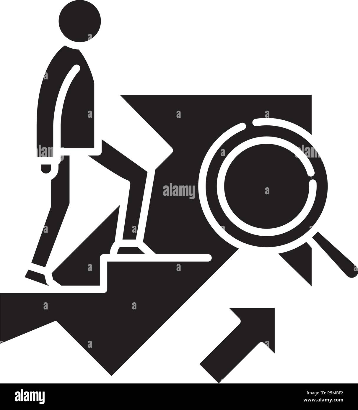 Personal goal black icon, vector sign on isolated background. Personal ...