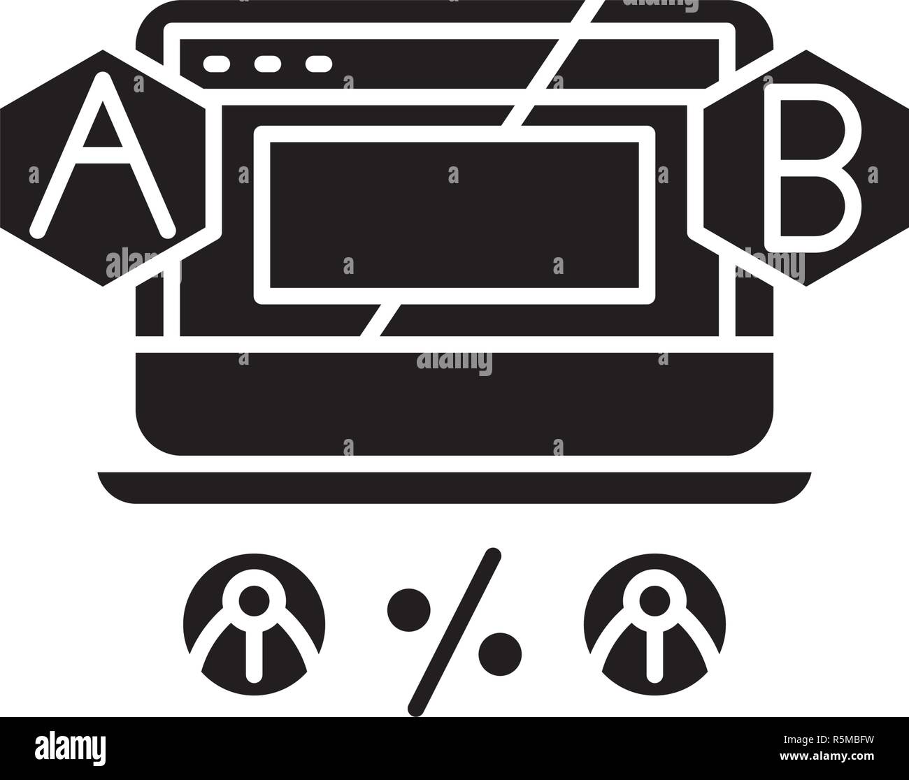 Ab Testing Black Icon Vector Sign On Isolated Background Ab Testing Concept Symbol