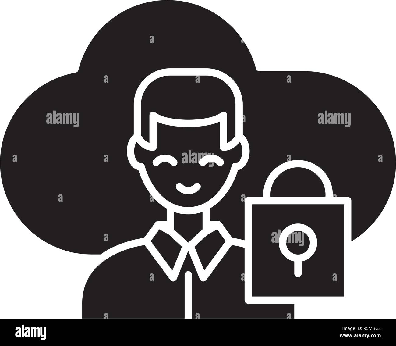 Cloud communications black icon, vector sign on isolated background ...