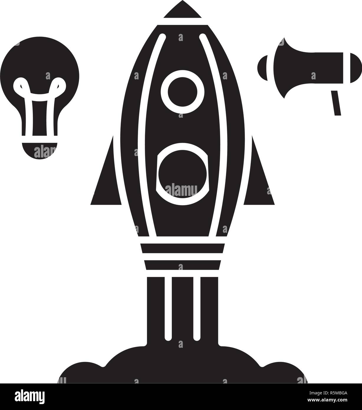 Quick start up business black icon, vector sign on isolated background ...