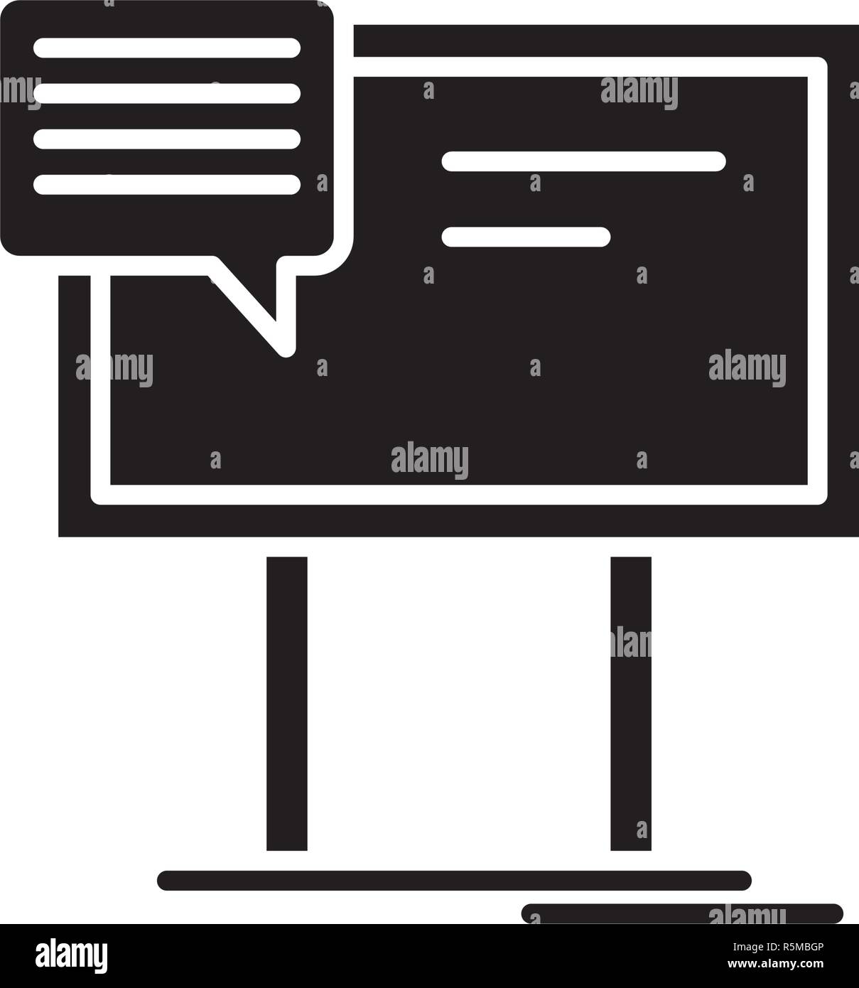 Outdoor advertising campaign black icon, vector sign on isolated ...