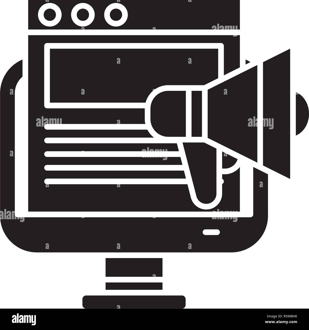 Marketing campaign black icon, vector sign on isolated background ...