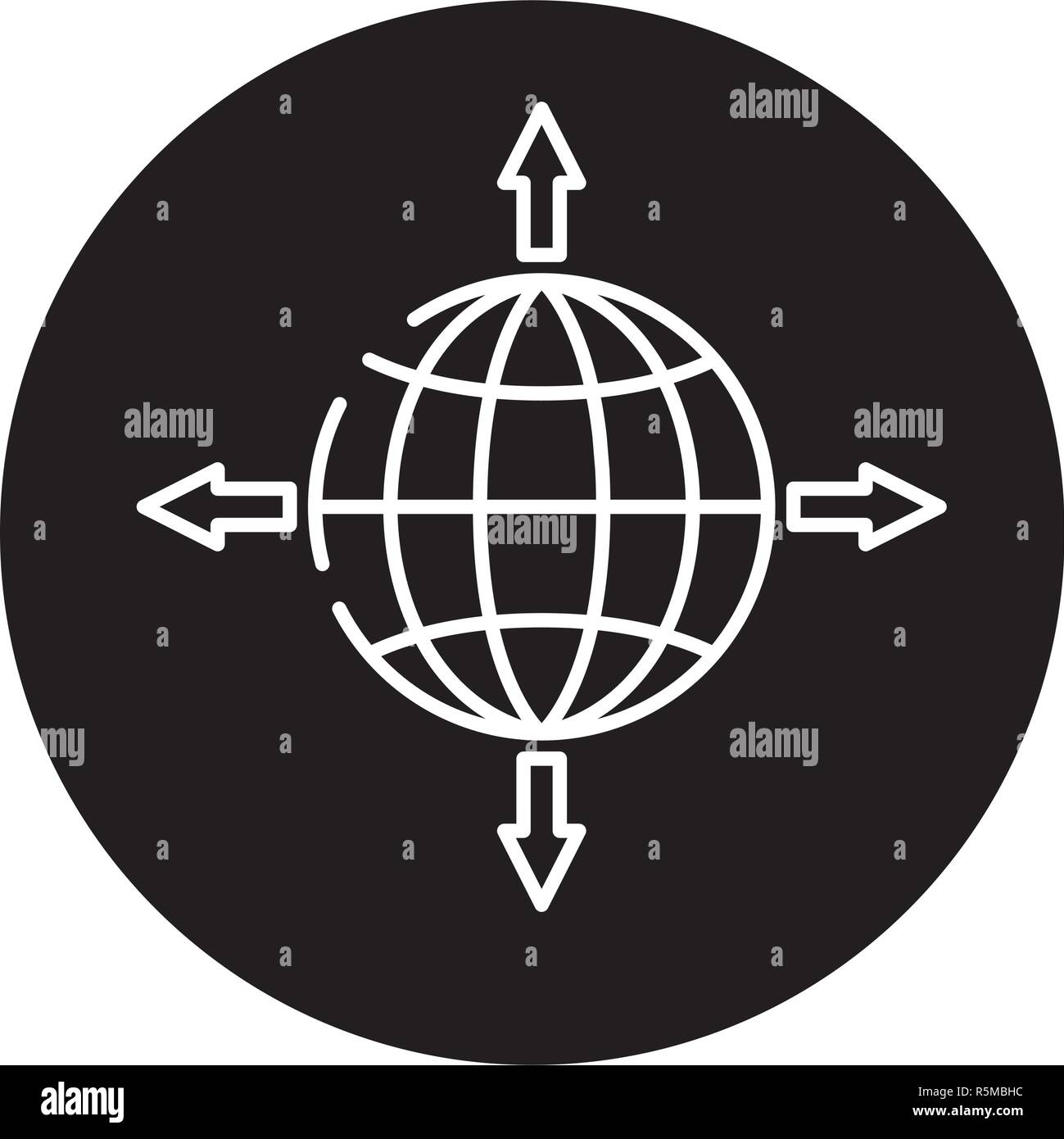 Global sales channels black icon, vector sign on isolated background ...