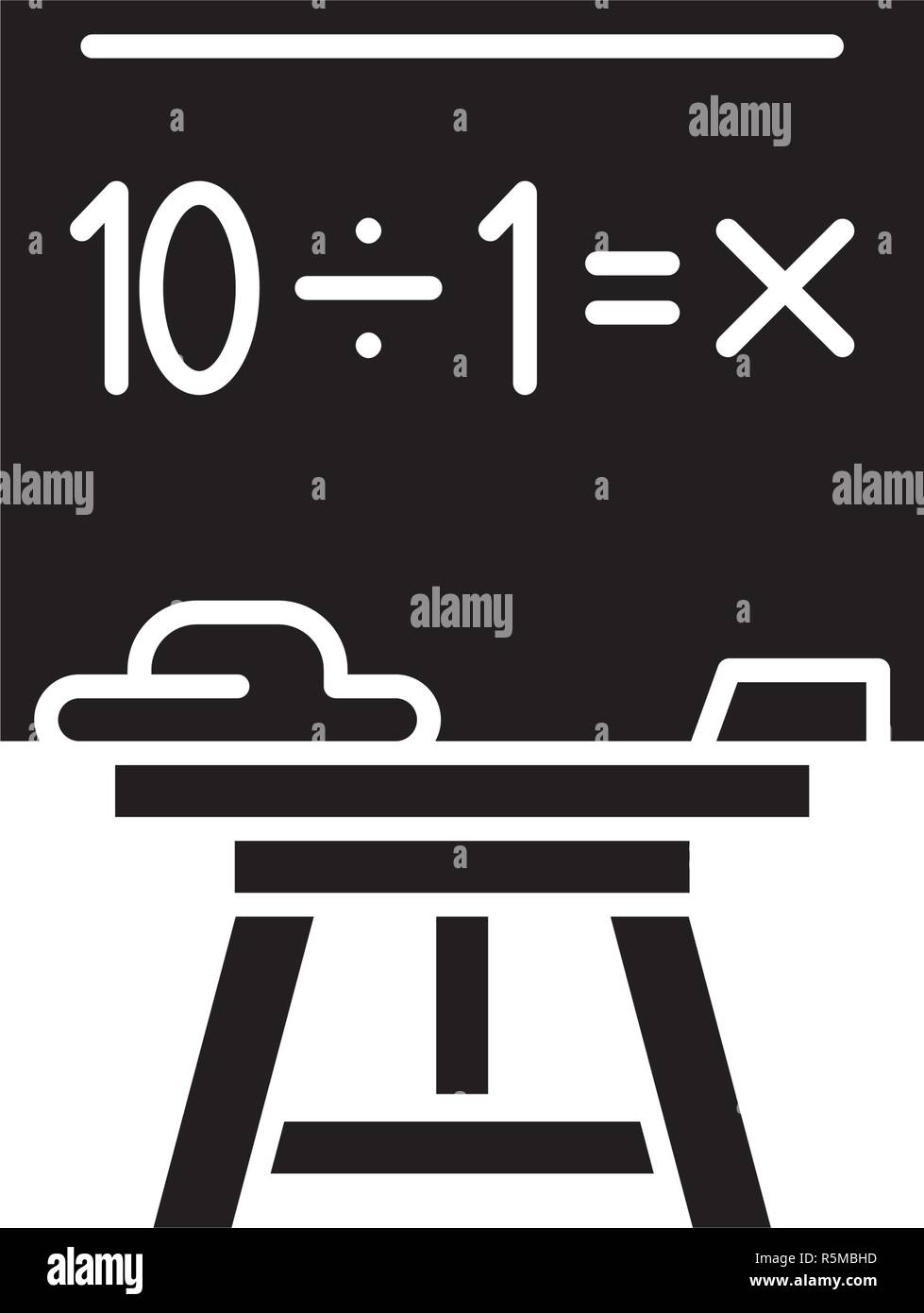 Maths black icon, vector sign on isolated background. Maths concept ...