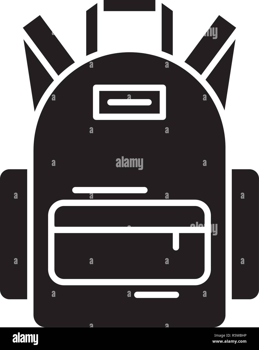 School bag black icon, vector sign on isolated background. School bag ...