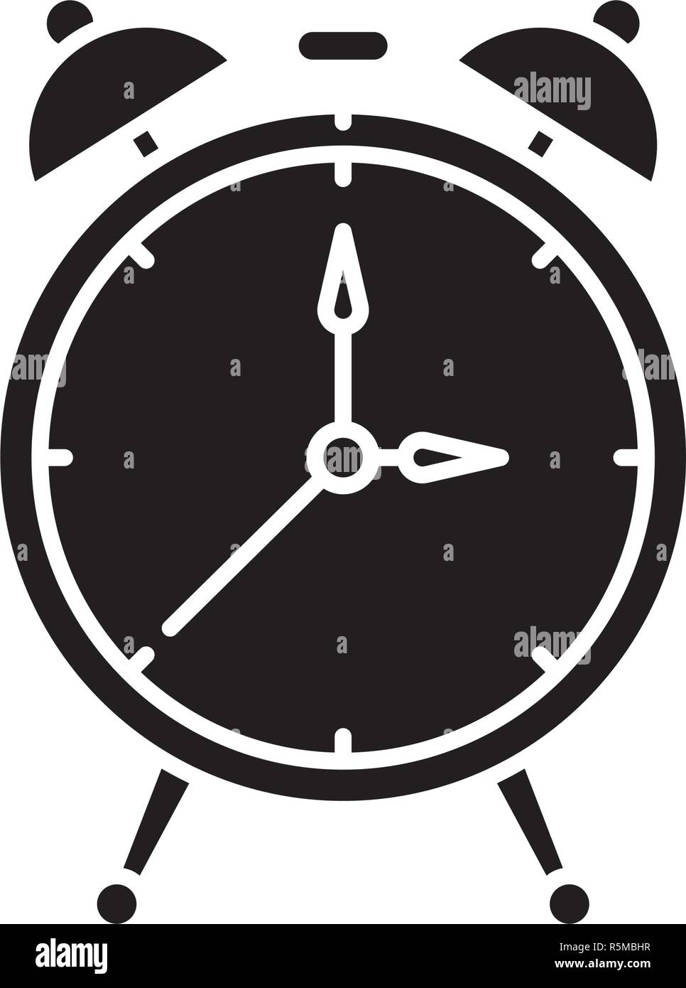Alarm watch black icon, vector sign on isolated background. Alarm watch ...
