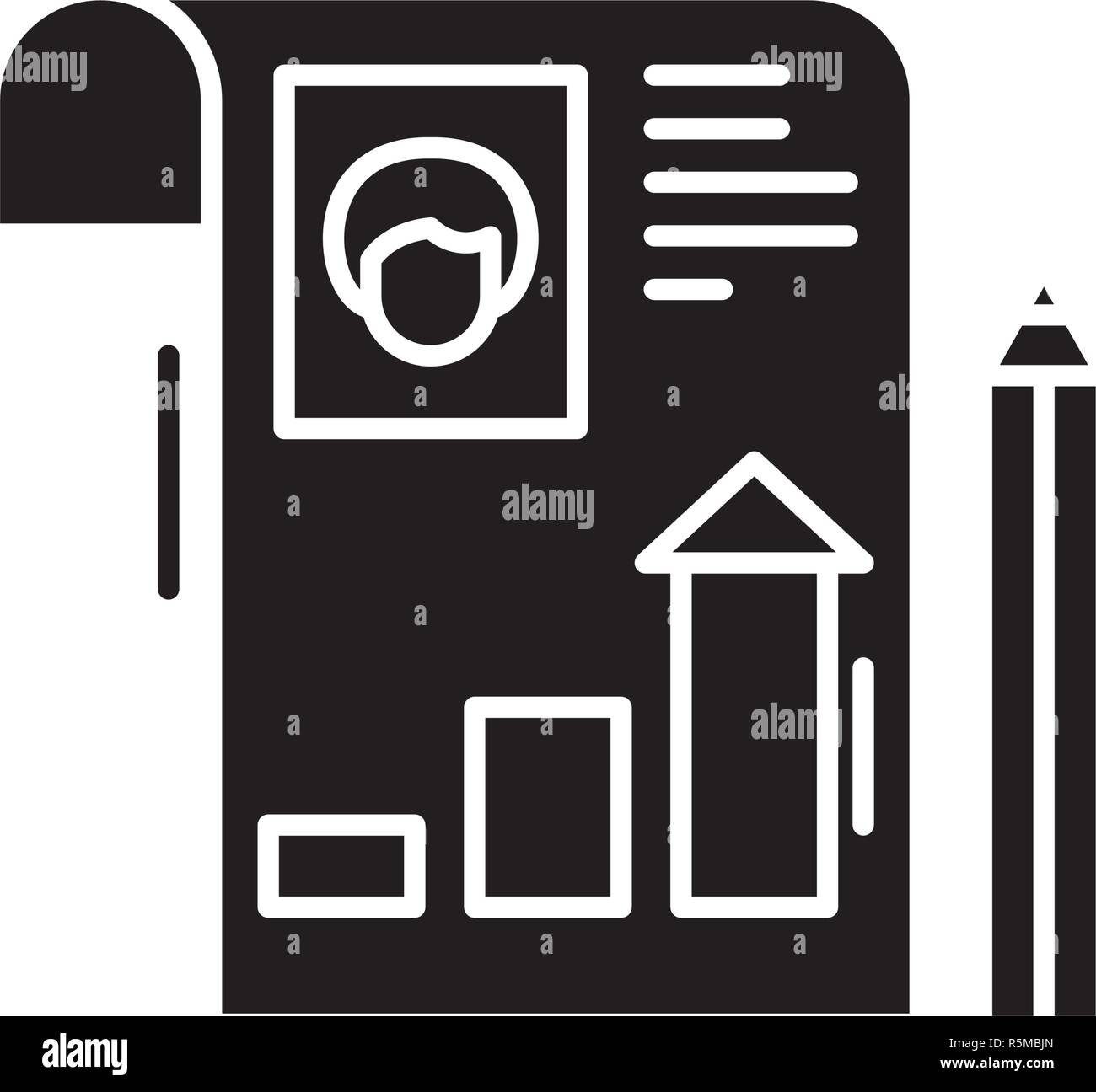 Student profile black icon, vector sign on isolated background. Student ...