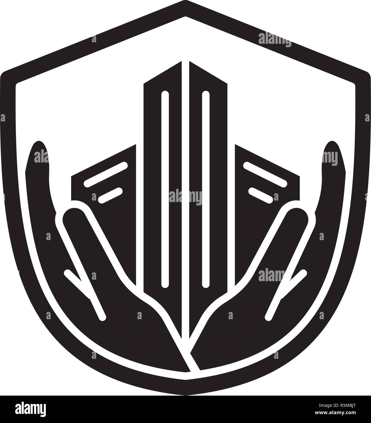 Security black icon, vector sign on isolated background. Security ...