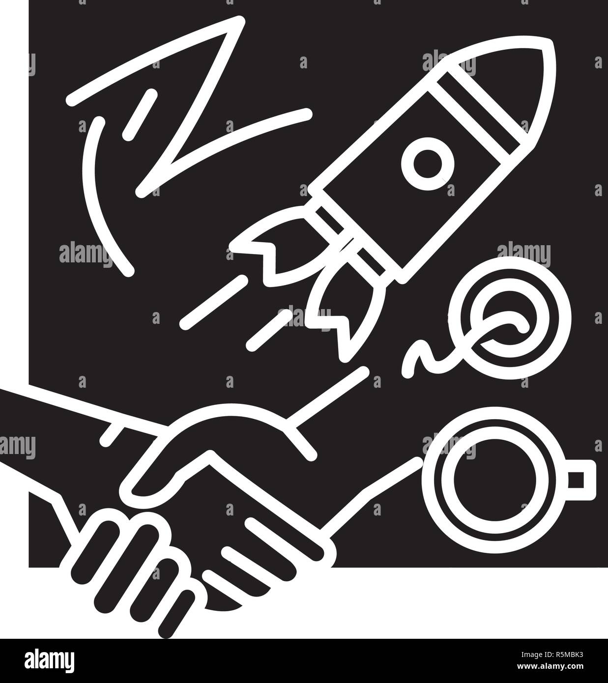 Innovative solutions black icon, vector sign on isolated background ...