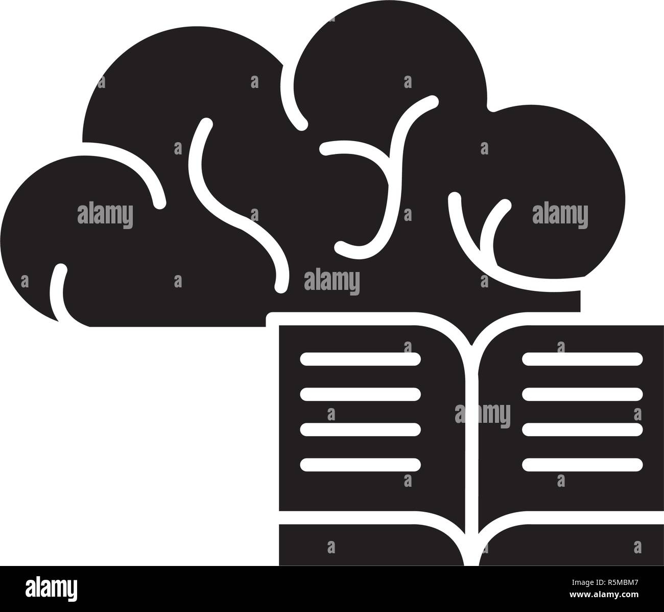 Intellectual information black icon, vector sign on isolated background ...