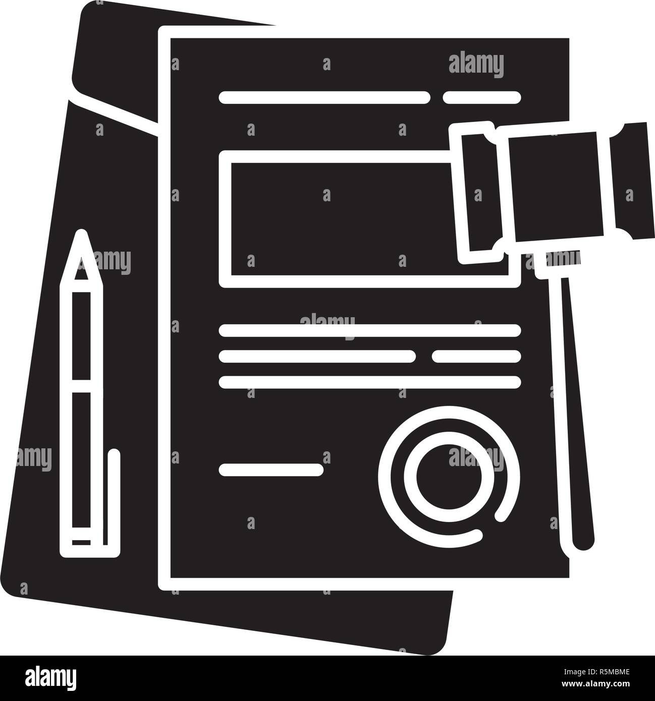 Business law black icon, vector sign on isolated background. Business ...