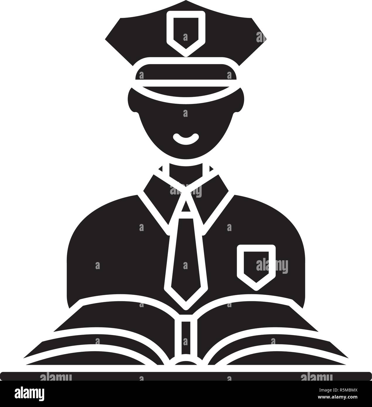 Criminal law black icon, vector sign on isolated background. Criminal ...