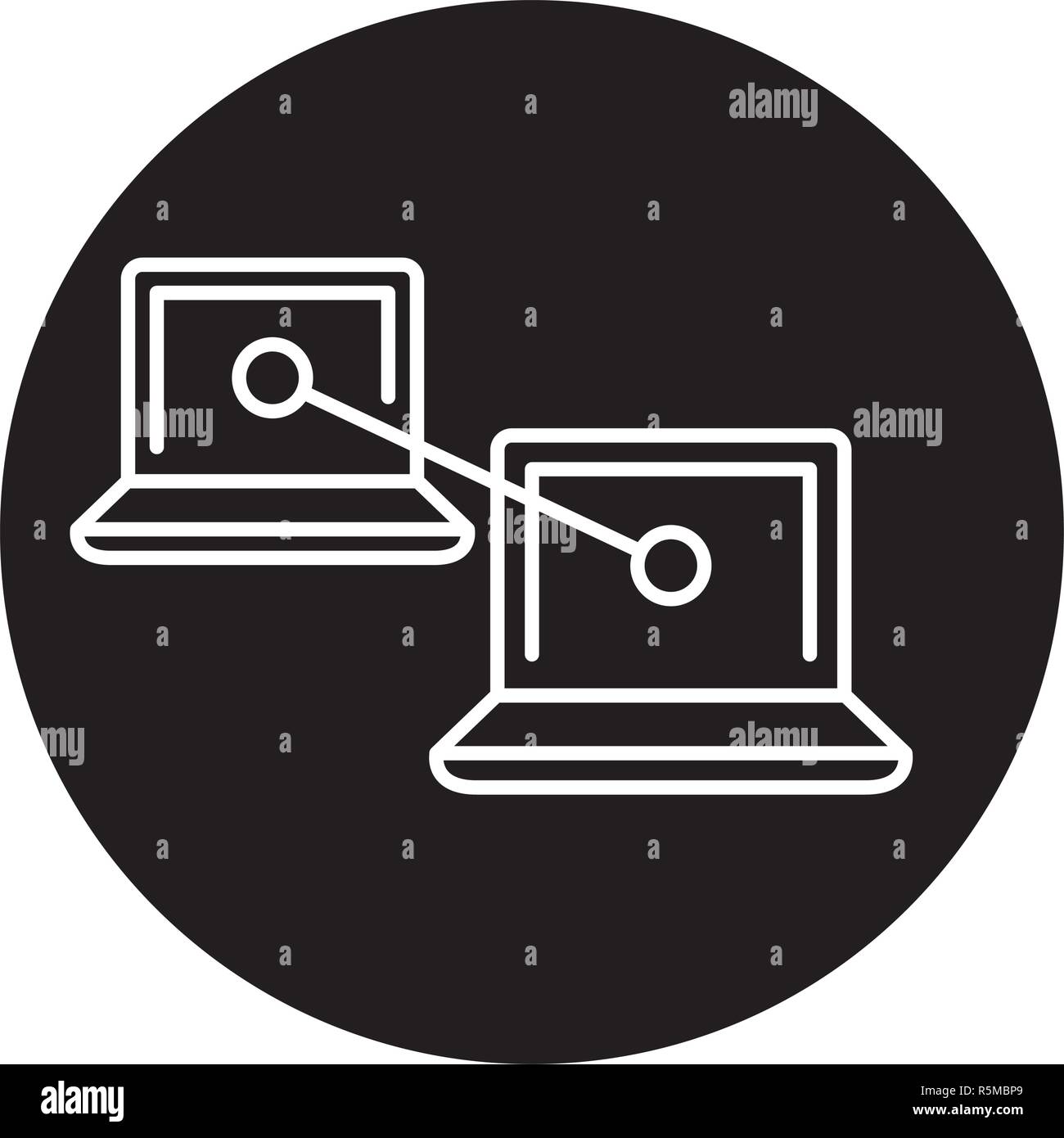P2p communication black icon, vector sign on isolated background. P2p ...