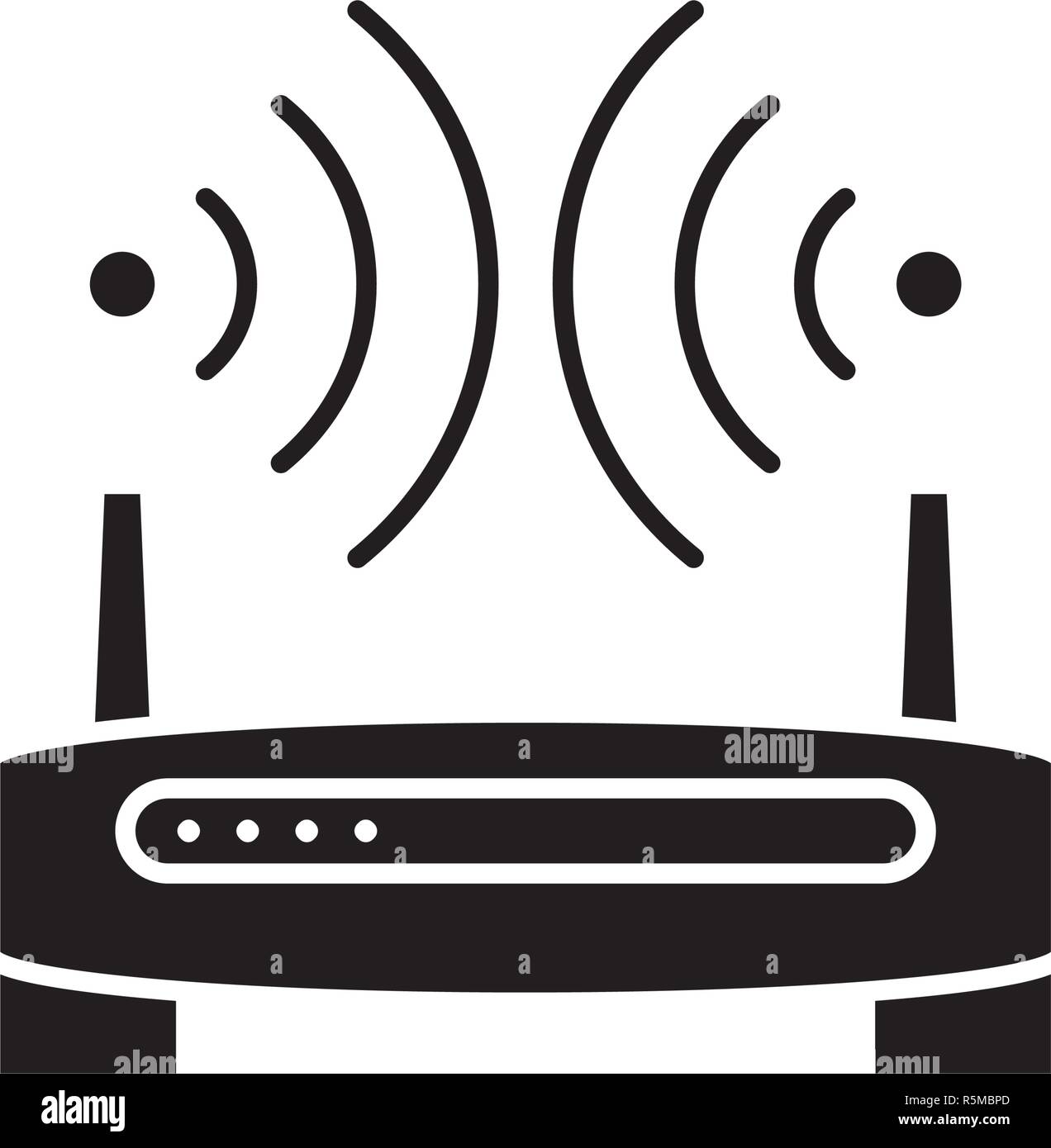 Wireless internet black icon, vector sign on isolated background ...