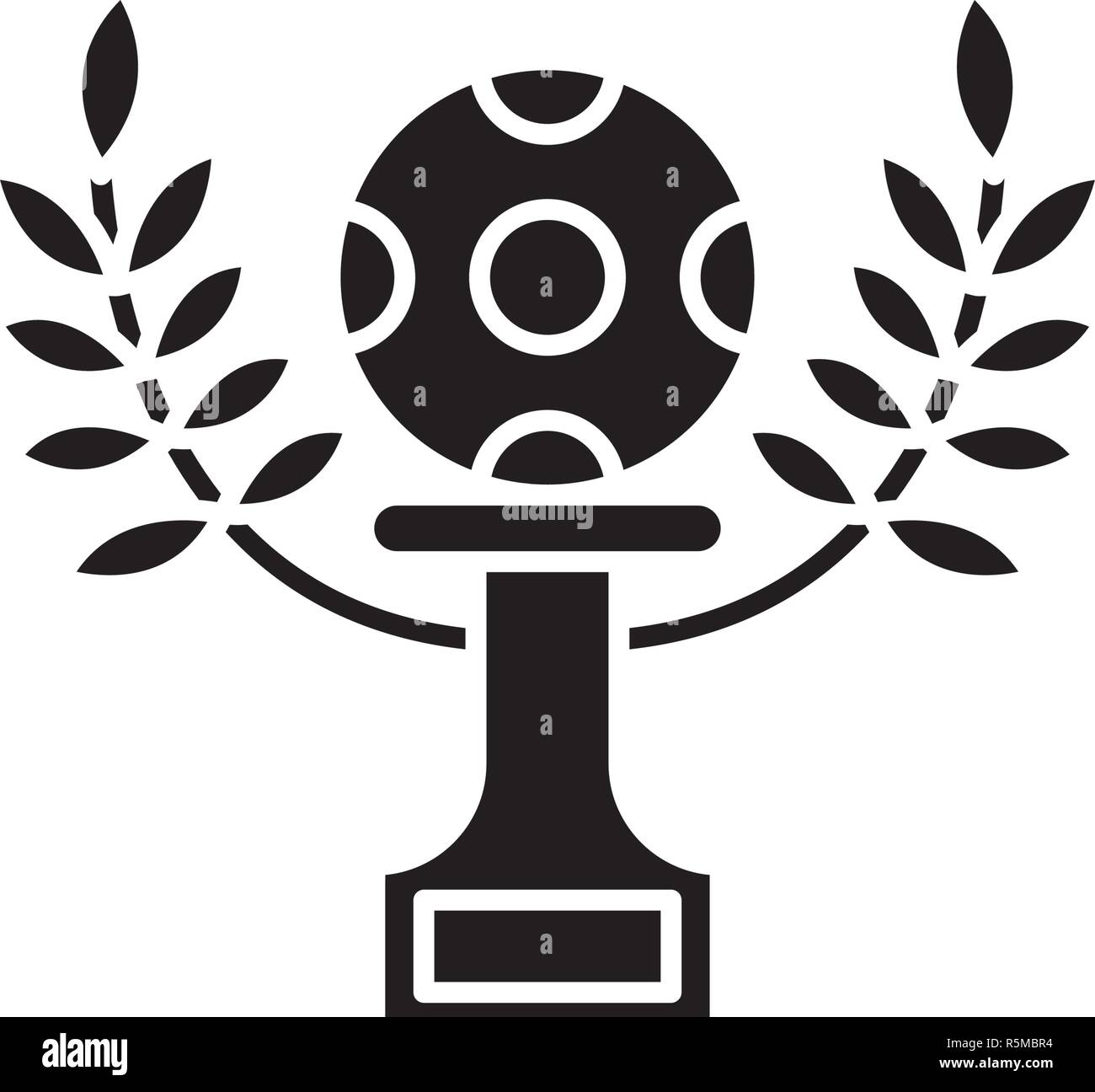 Football victory black icon, vector sign on isolated background ...