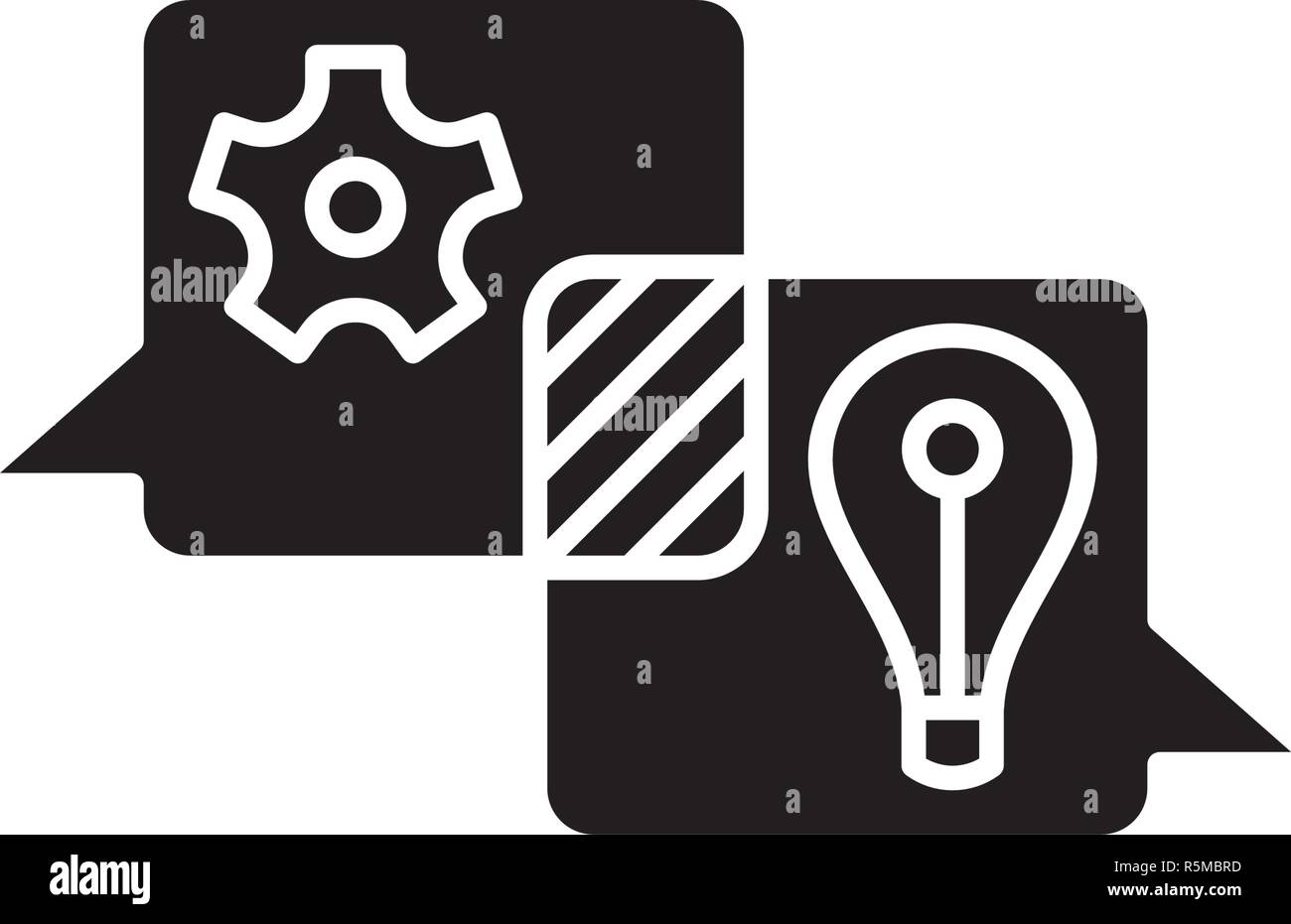 Creative discussion black icon, vector sign on isolated background ...