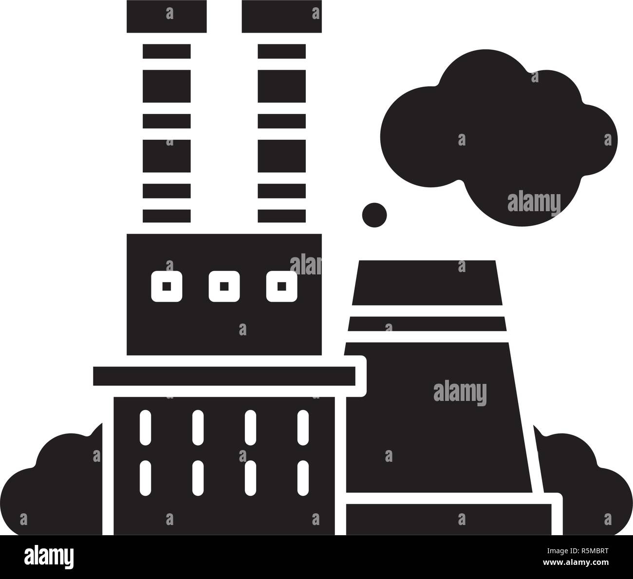 Industrial Complex Black Icon Vector Sign On Isolated Background Industrial Complex Concept