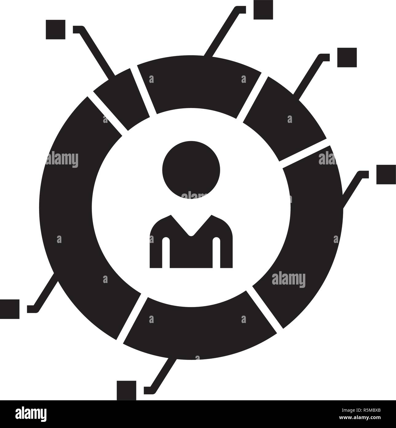 Characteristics of staff black icon, vector sign on isolated background ...