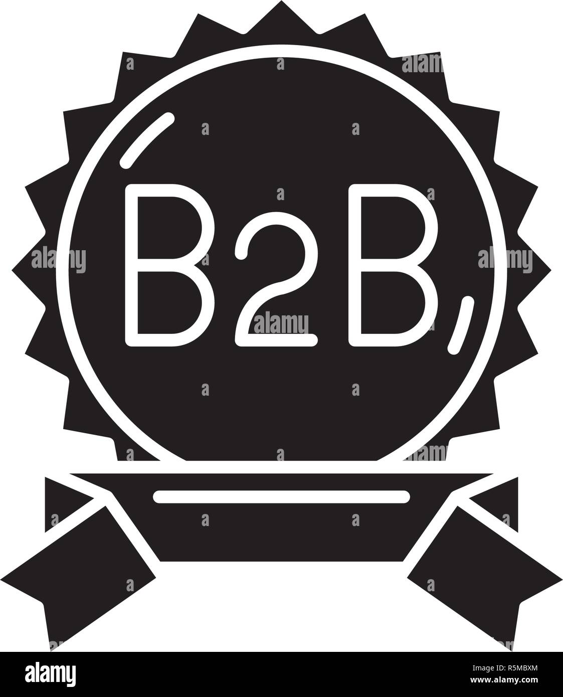 B2b black icon, vector sign on isolated background. B2b concept symbol ...
