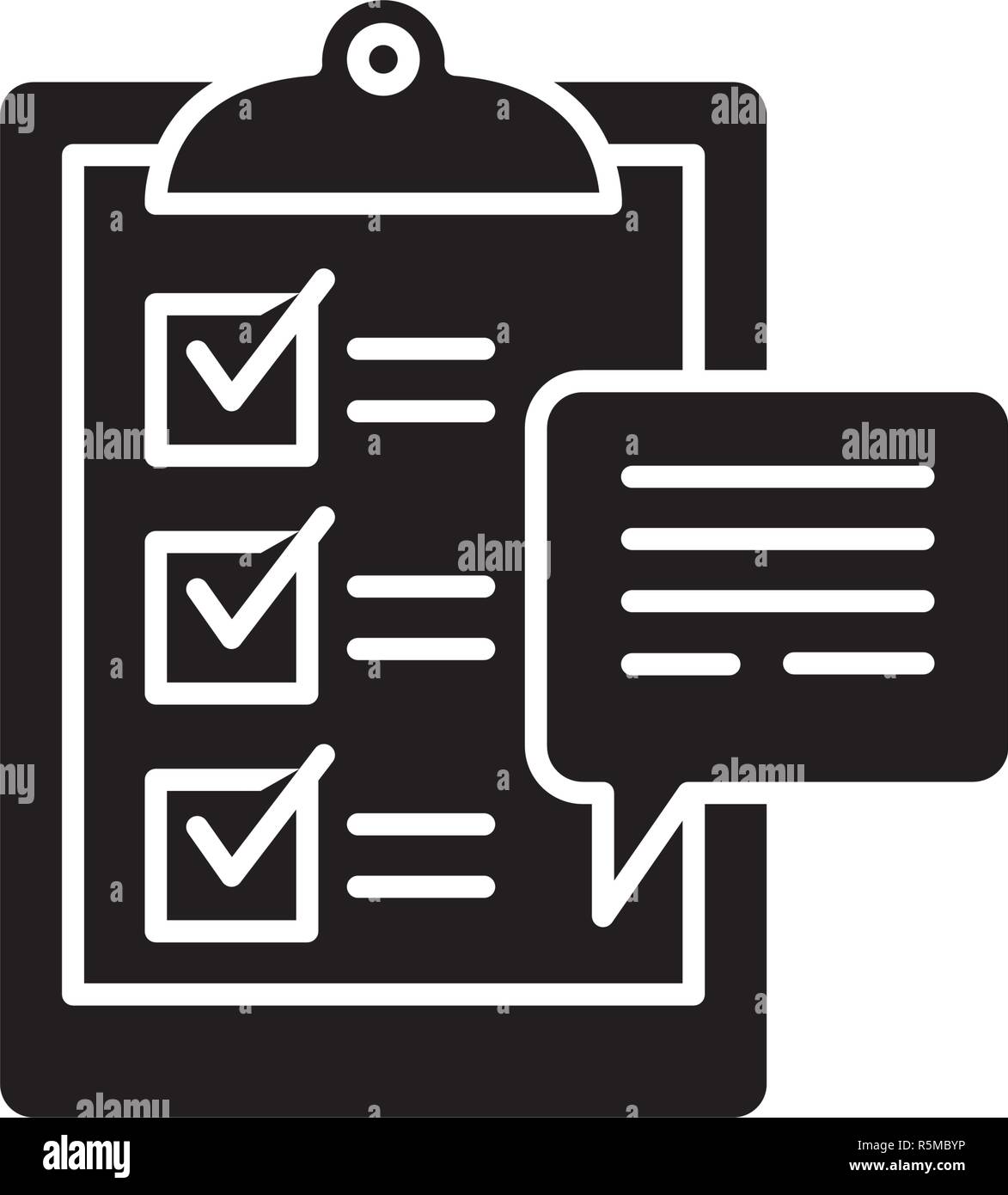 Customer surveys black icon, vector sign on isolated background ...