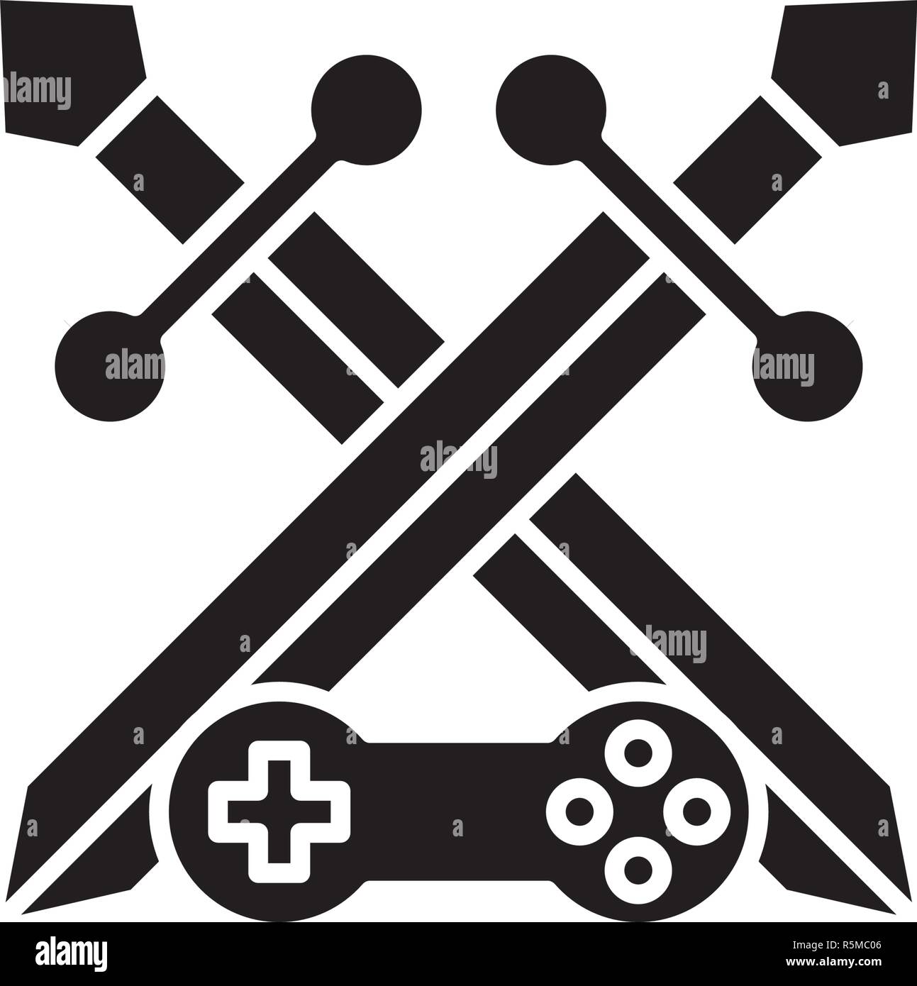 Adventure game black icon, vector sign on isolated background ...