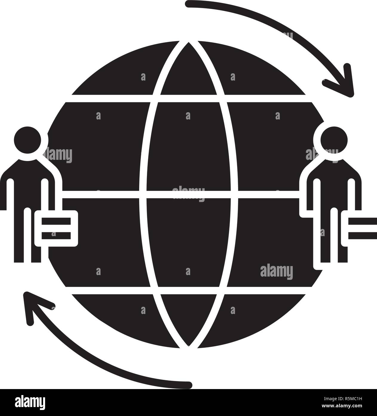 International team black icon, vector sign on isolated background ...