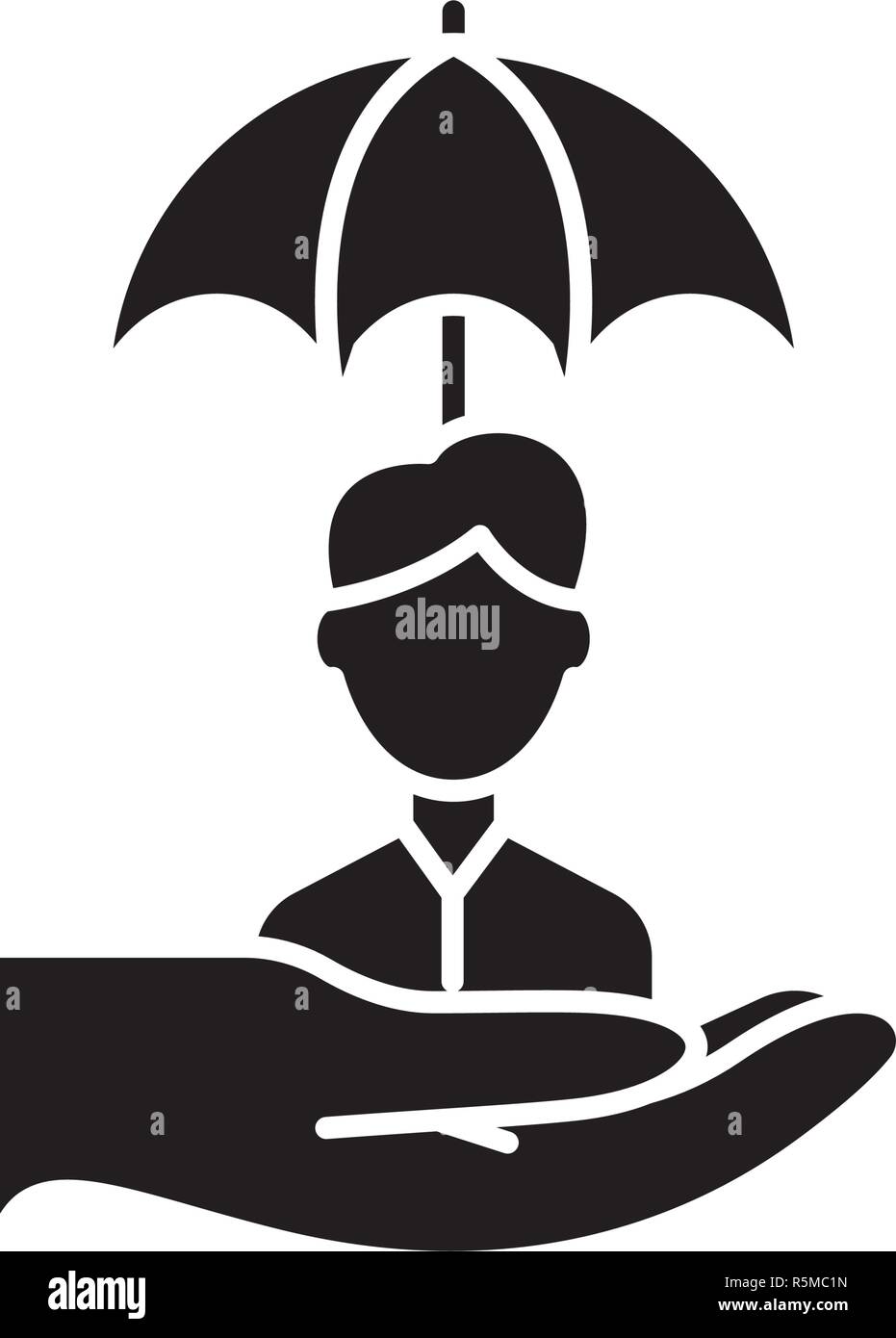 Risk management black icon, vector sign on isolated background. Risk ...