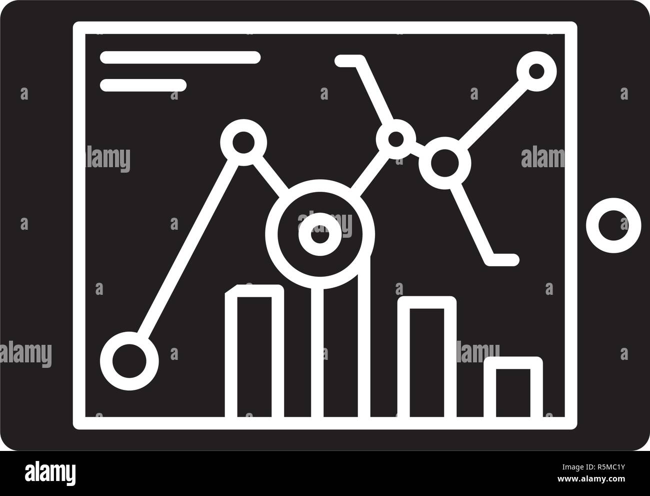 Online statistics black icon, vector sign on isolated background ...