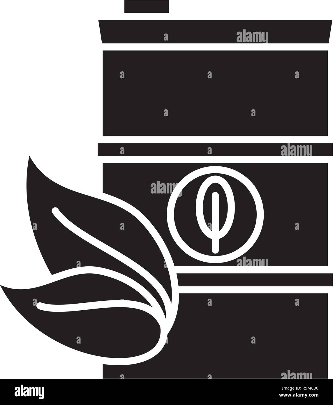 Bio fuel black icon, vector sign on isolated background. Bio fuel ...