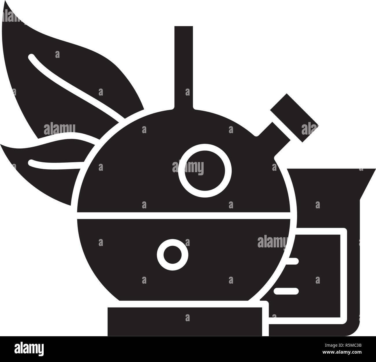 Bio chemistry black icon, vector sign on isolated background. Bio ...