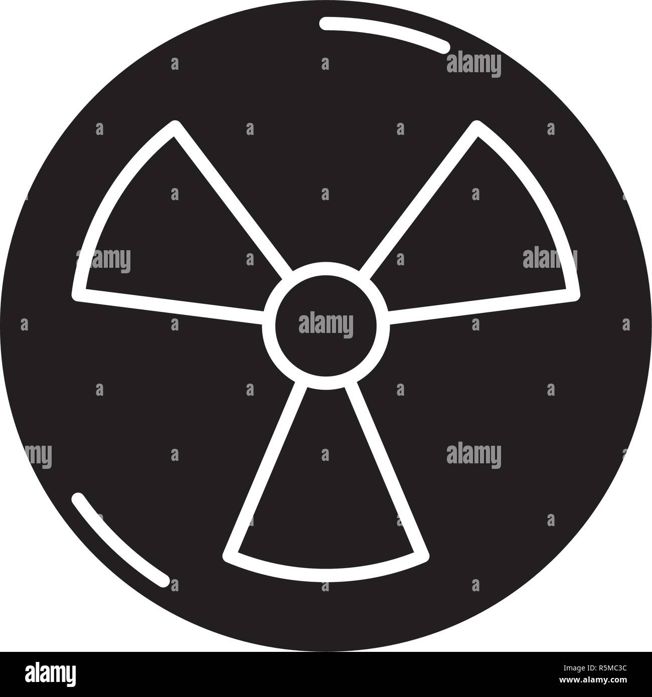 Atomic industry black icon, vector sign on isolated background. Atomic ...
