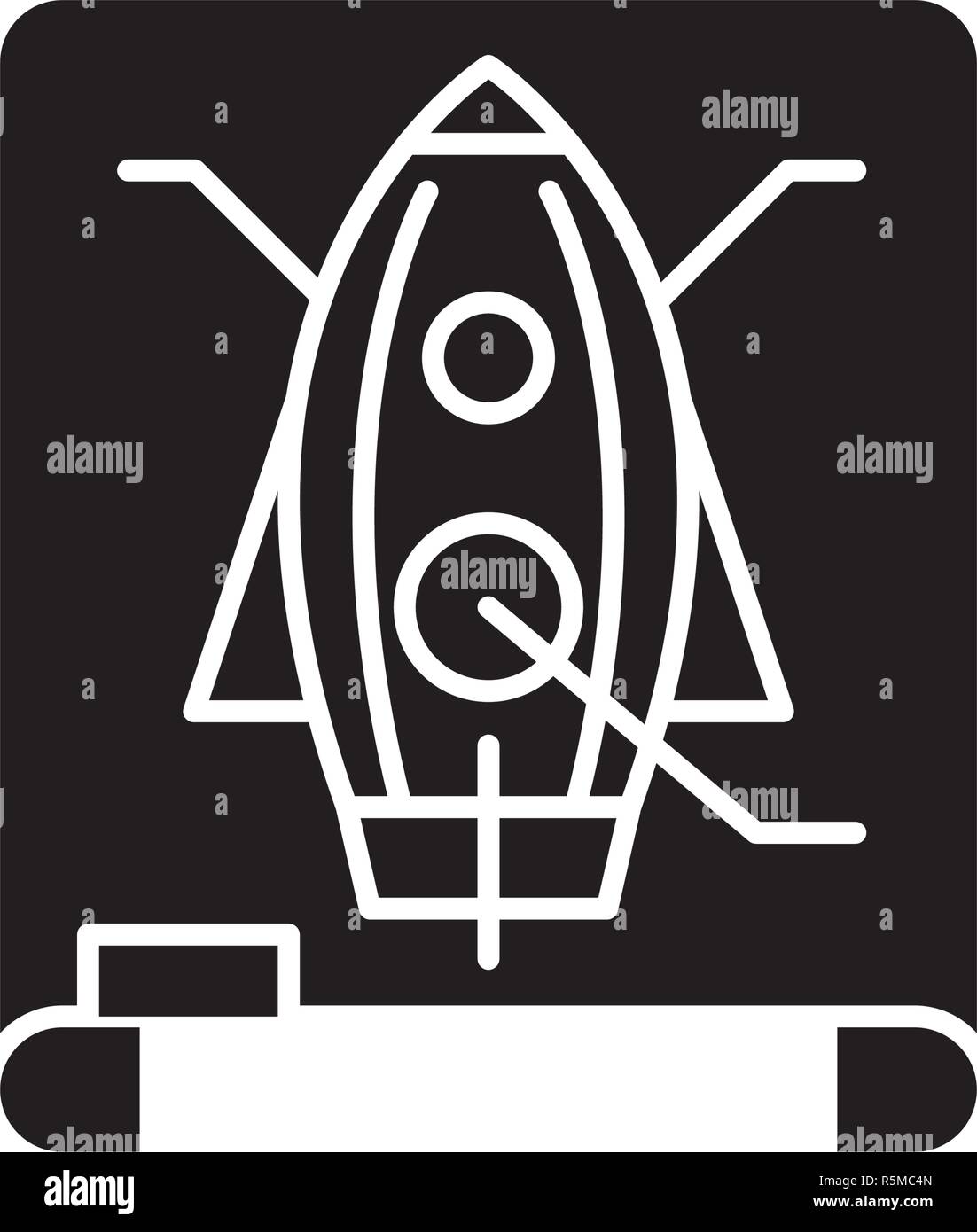 Project drawing black icon, vector sign on isolated background. Project ...