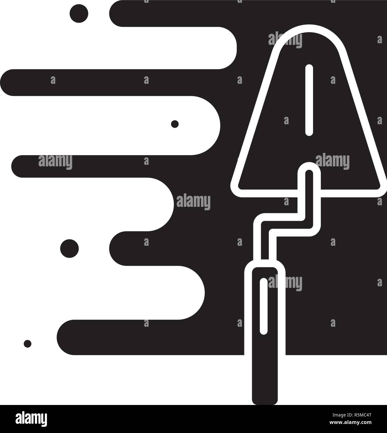 Wall plaster black icon, vector sign on isolated background. Wall ...