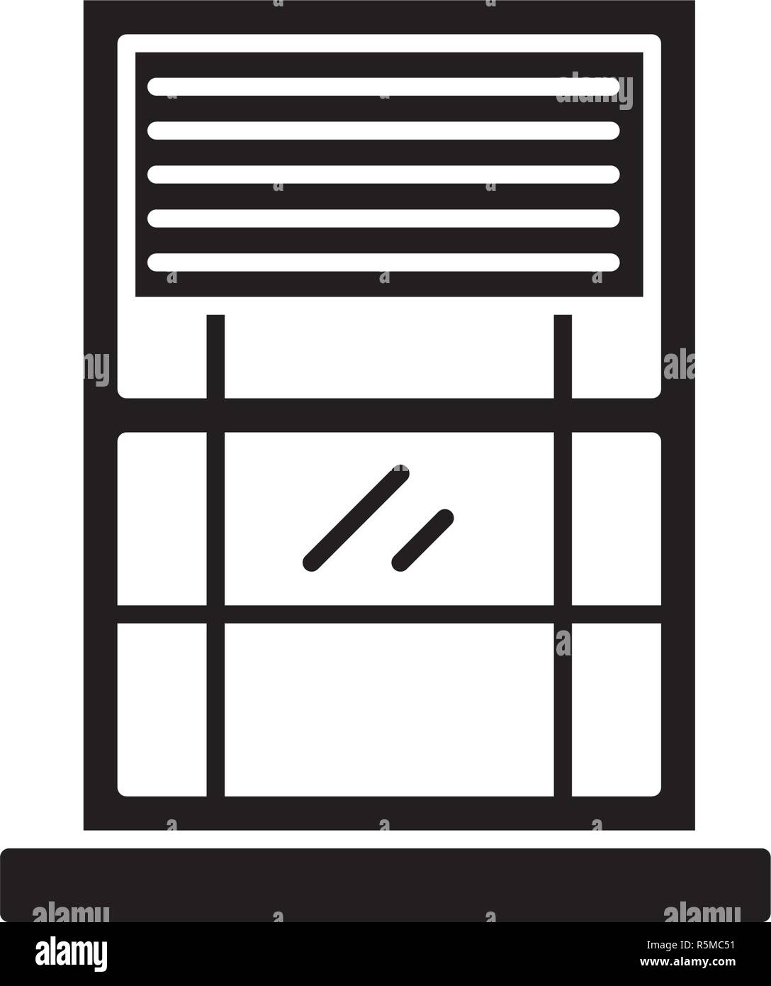Window black icon, vector sign on isolated background. Window concept ...