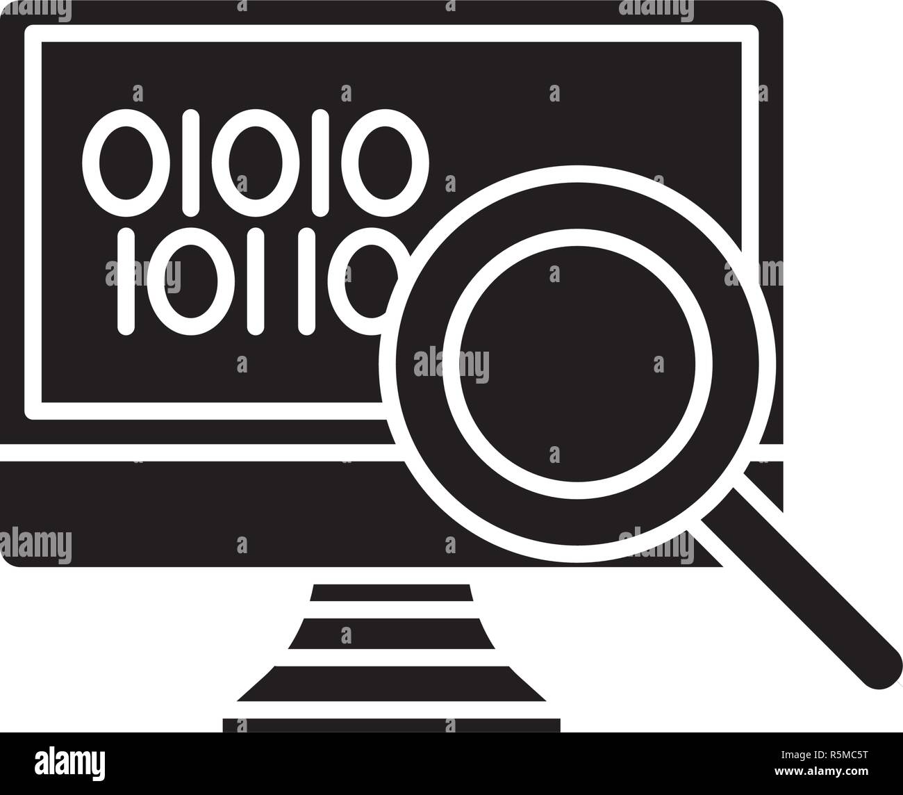 Data Analysis Black Icon Vector Sign On Isolated Background Data