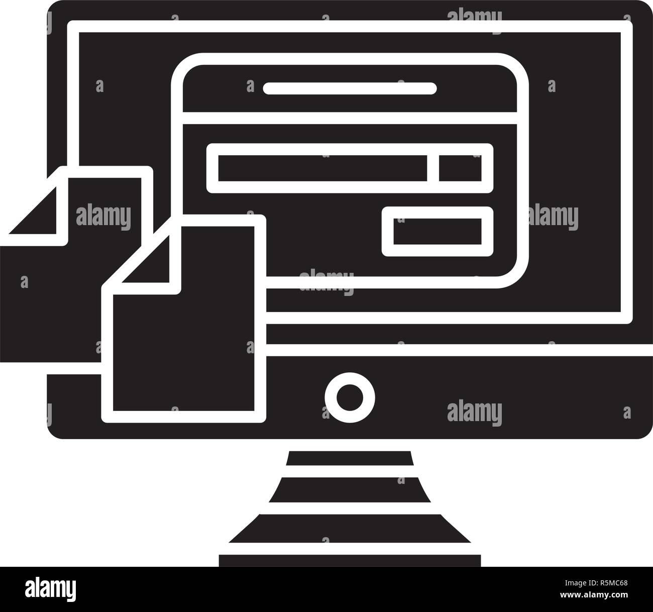 File transfer black icon, vector sign on isolated background. File ...