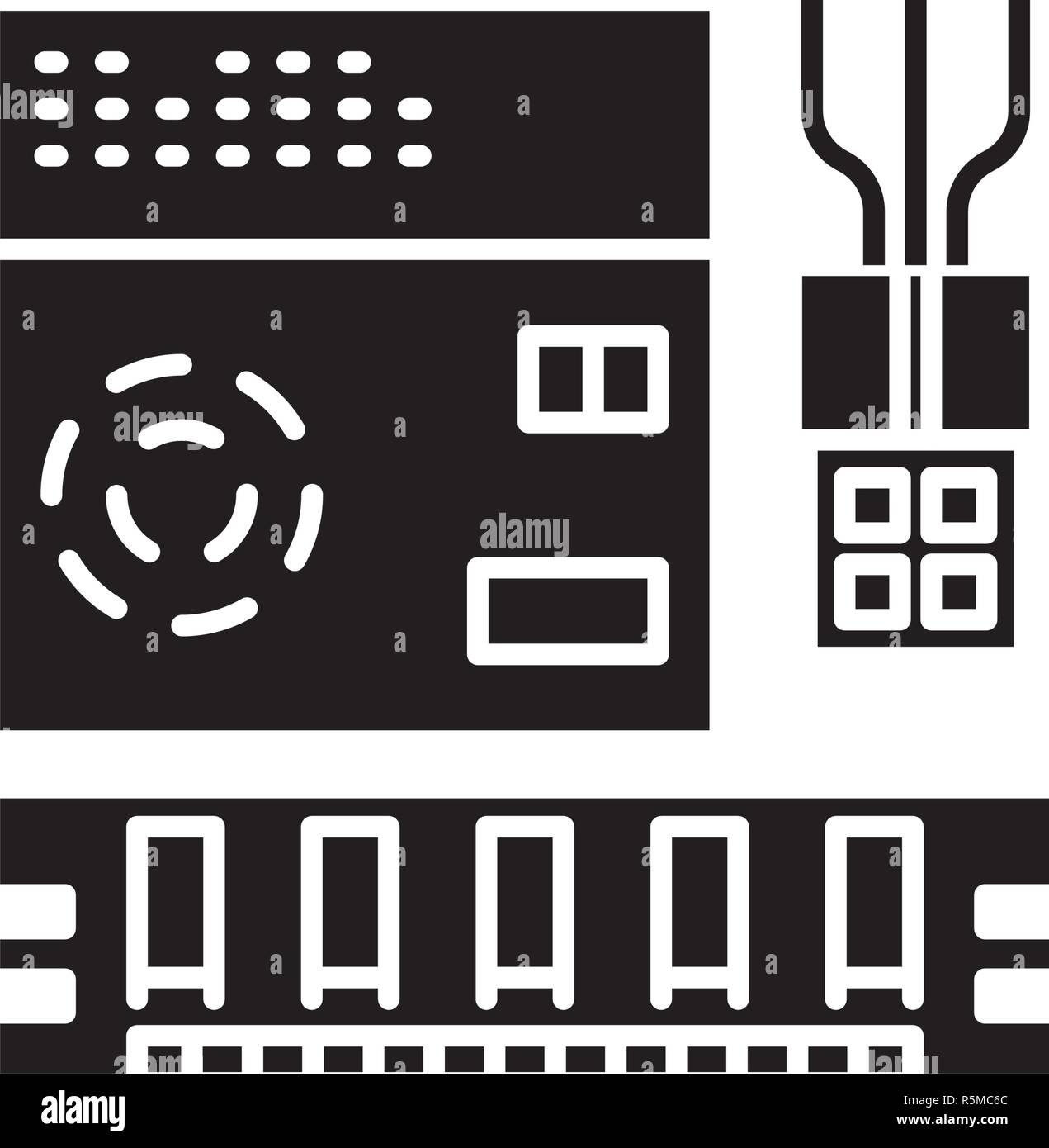 Computer software black icon, vector sign on isolated background. Computer software concept ...