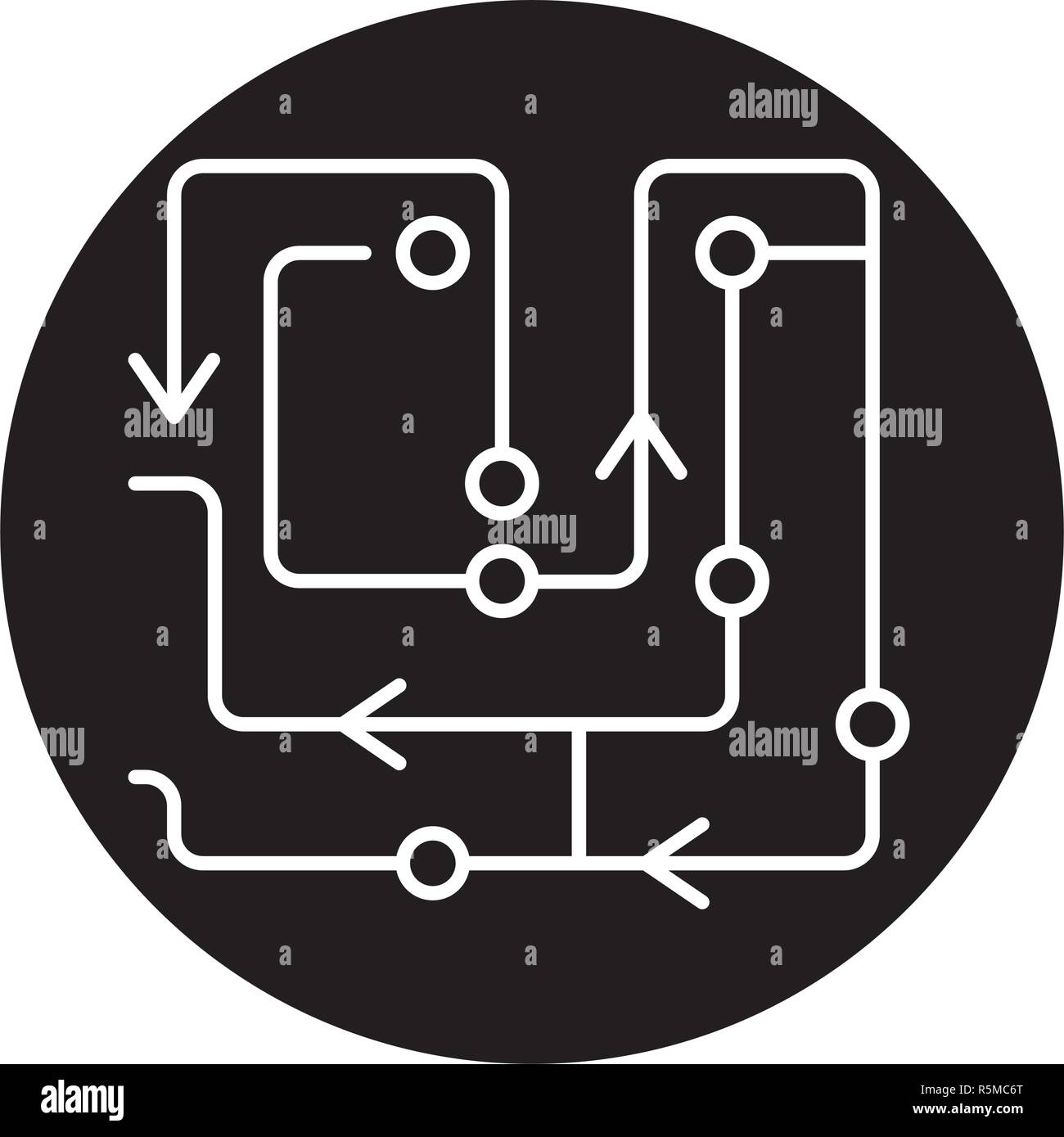 Computer algorithms black icon, vector sign on isolated background ... Computer algorithms black icon, vector sign on isolated background ...
