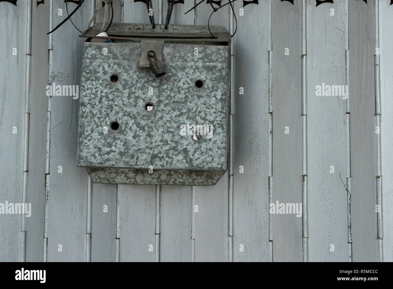 Metallic post box Stock Photo - Alamy