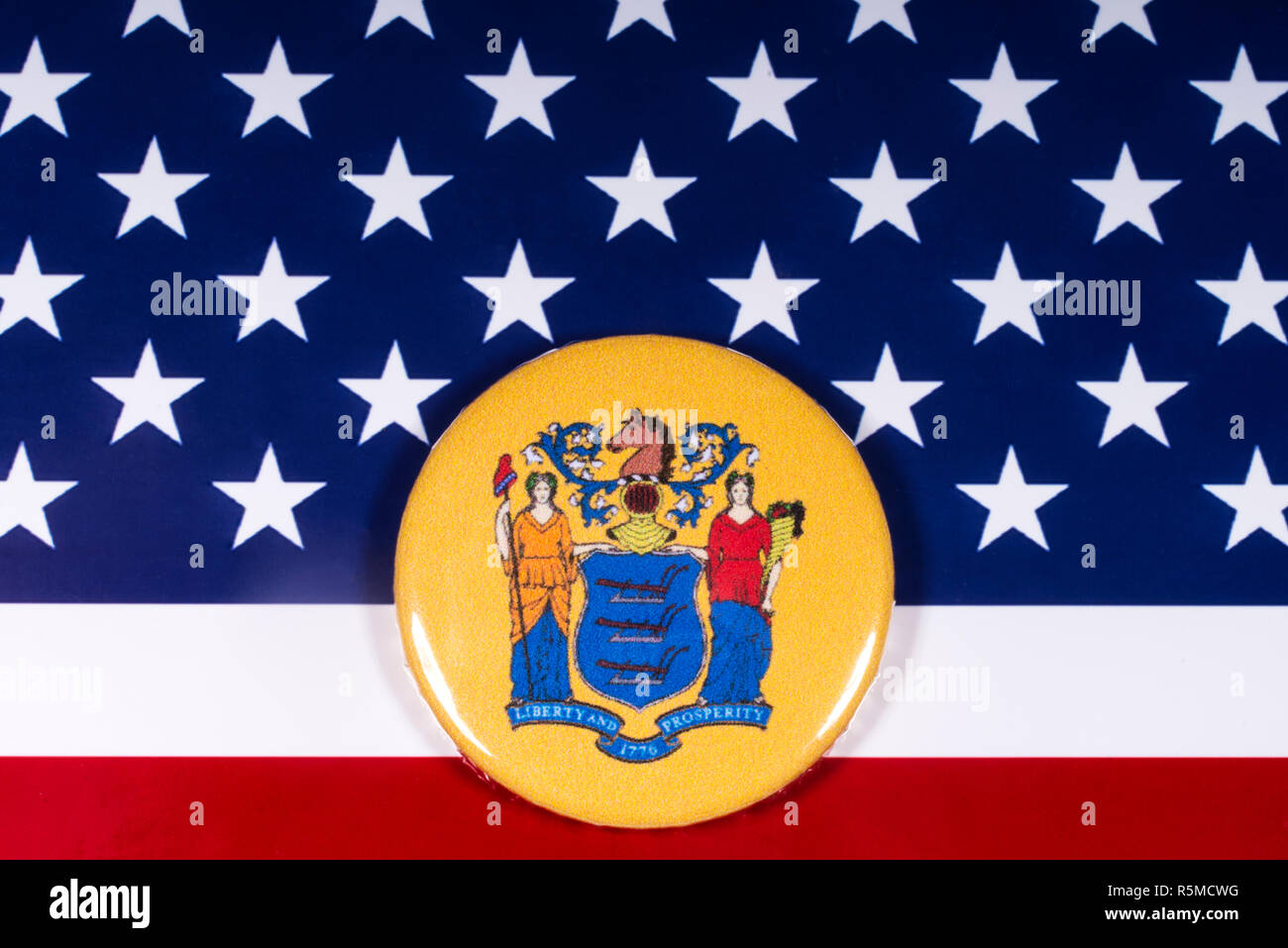 London, UK - November 15th 2018: The coat of arms of the State of New ...