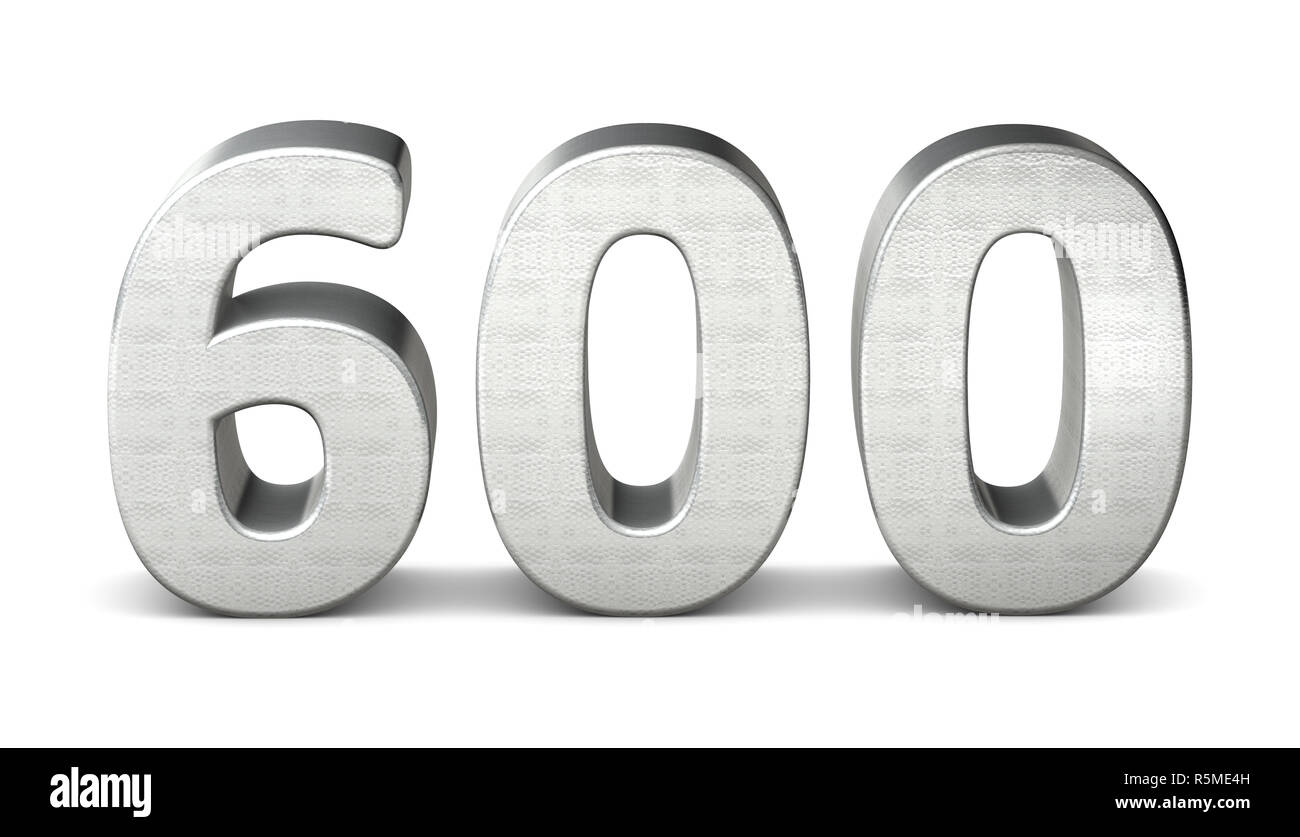 600 number 3d silver structure 3d rendering Stock Photo - Alamy